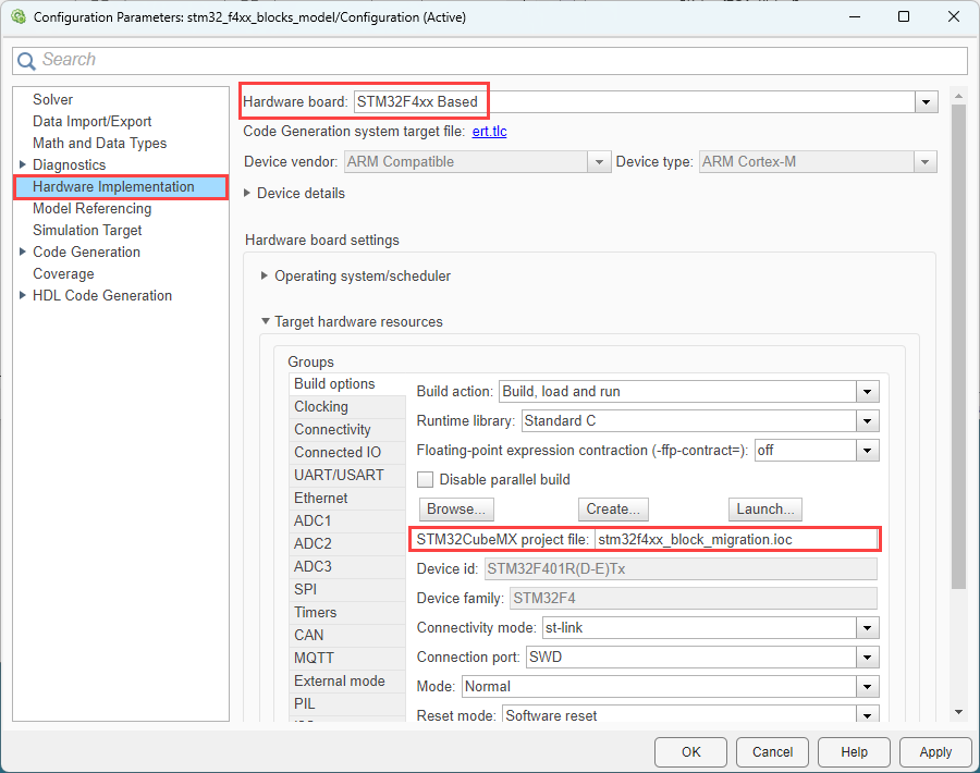Migrate I2C Block Usage to STM32 Processor Based Library Block - MATLAB & Simulink